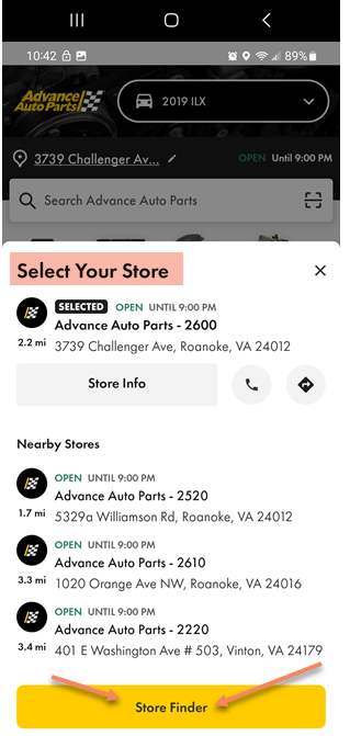 How can I find my store in the mobile app? - Advance Auto Parts